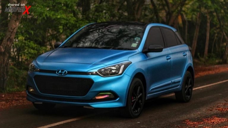 Modified Hyundai Elite i20 on ‘Satin Metallic Blue’ wrap - ModifiedX