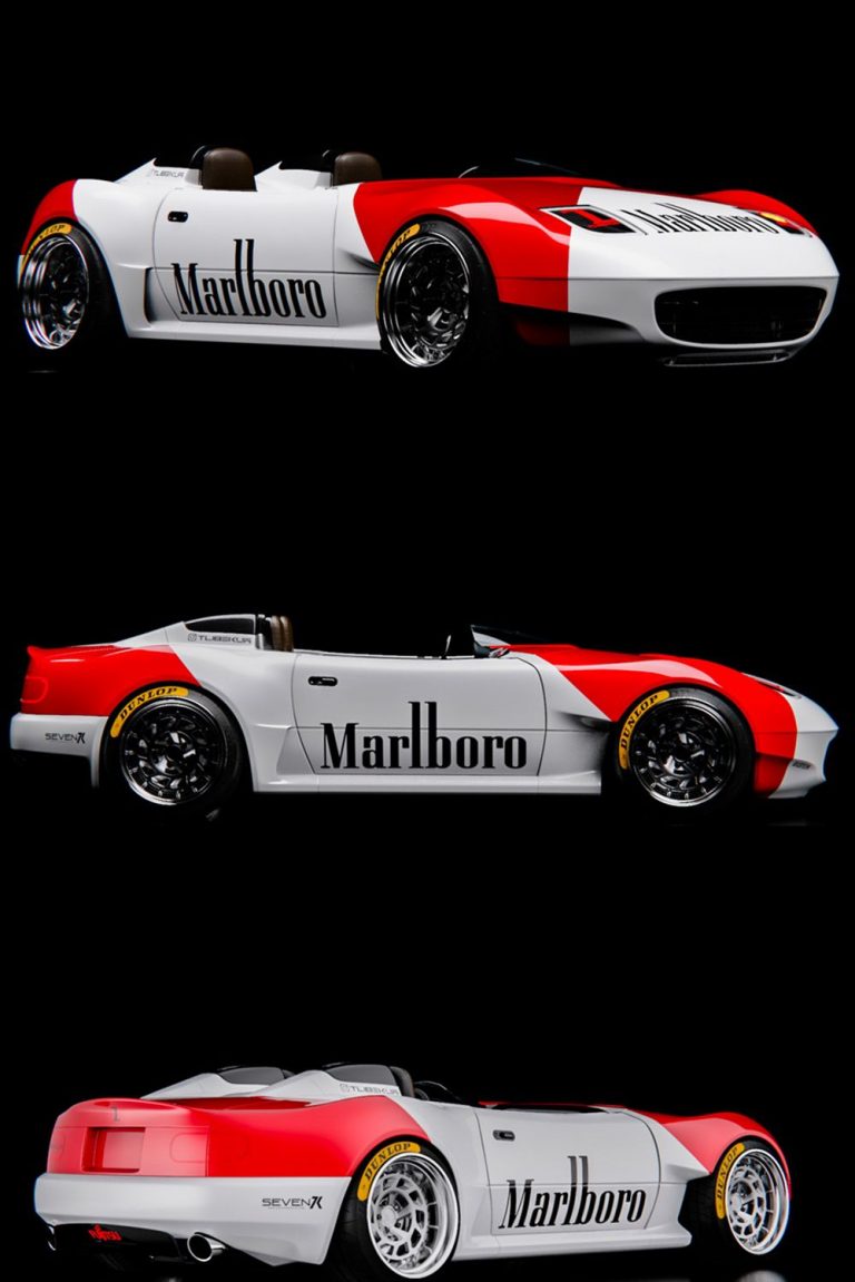 RENDER: Mazda MX5 Miata Speedster in 'Marlboro' Red and White - ModifiedX